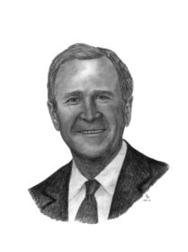 George W Bush Drawing Photo - Drawing Skill
