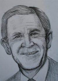 George W Bush Image Drawing - Drawing Skill