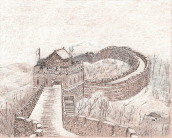 Great Wall of China Image Drawing - Drawing Skill