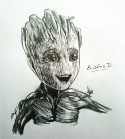 Groot Realistic Drawing - Drawing Skill