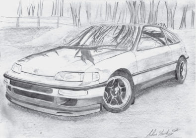 Honda Drawing Creative Art - Drawing Skill