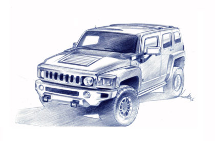 Hummer Drawing - Drawing Skill
