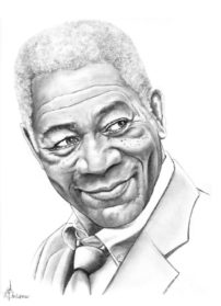 Morgan Freeman Photo Drawing - Drawing Skill