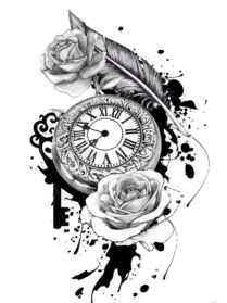Clock Tattoo Drawing Creative Art - Drawing Skill