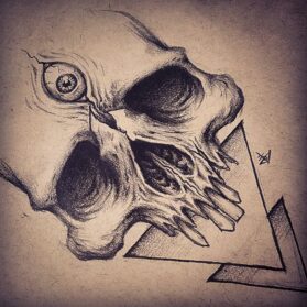 Evil Skull Drawing Realistic - Drawing Skill