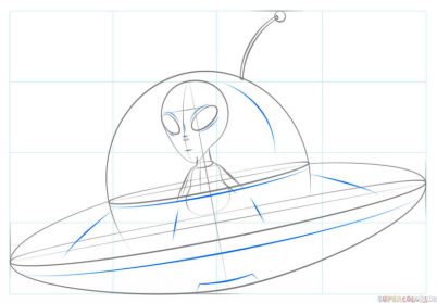 Alien Spaceship Drawing Image - Drawing Skill