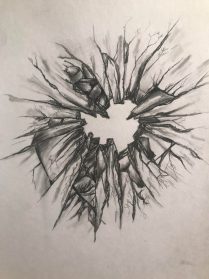 Broken Glass Drawing Pic - Drawing Skill
