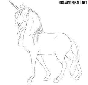 Cartoon Unicorn Drawing High-Quality - Drawing Skill