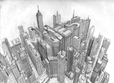 Cityscape Drawing Sketch - Drawing Skill