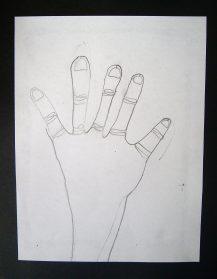 Contour Hands Drawing Art - Drawing Skill