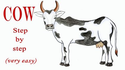 Cow Simple Drawing Picture - Drawing Skill