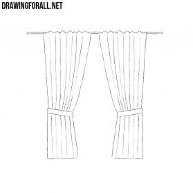 Curtain Drawing Pic - Drawing Skill