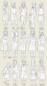 Cute Poses Female Drawing Pic - Drawing Skill