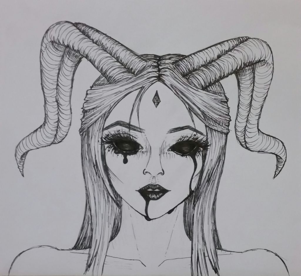 Devil Girl Drawing Realistic Drawing Skill Devil Girl Drawing Realistic Drawing Skill