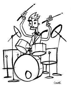 Drummer Drawing Beautiful Image - Drawing Skill