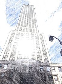 Empire State Building Drawing Creative Art - Drawing Skill