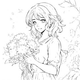Anime Flowers Drawing Photo - Drawing Skill