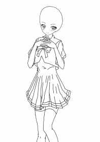 Anime Girl Base Drawing High-Quality - Drawing Skill