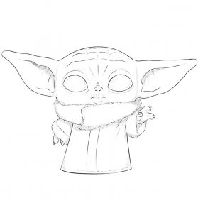 Baby Yoda Cute Drawing Realistic - Drawing Skill