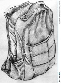 Backpack Drawing Realistic - Drawing Skill