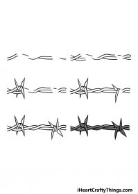 Barbed Wire Drawing Picture - Drawing Skill