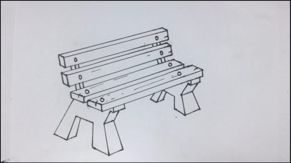 Bench Drawing Art - Drawing Skill