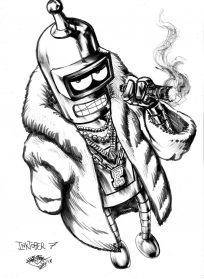 Bender Futurama Drawing Pic - Drawing Skill