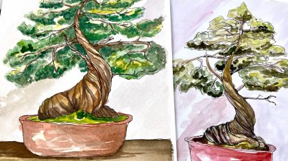 Bonsai Tree Drawing Pic - Drawing Skill