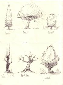 Bushes Drawing Art - Drawing Skill
