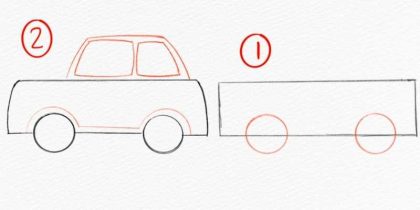 Car Simple Drawing Photo - Drawing Skill