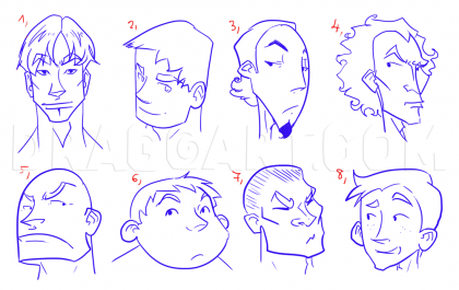 Cartoon Faces Drawing Pic - Drawing Skill
