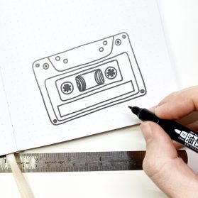 Cassette Tape Drawing Pic - Drawing Skill