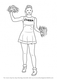 Cheerleader Drawing Beautiful Image - Drawing Skill