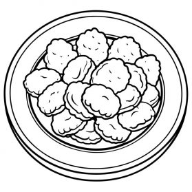 Chicken Nugget Drawing Pic - Drawing Skill