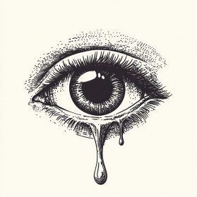 Crying eye art illustration vintage. - Drawing Skill