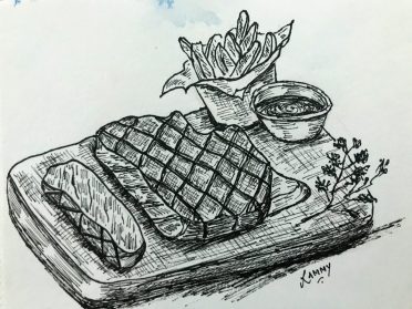 Steak Drawing Realistic - Drawing Skill