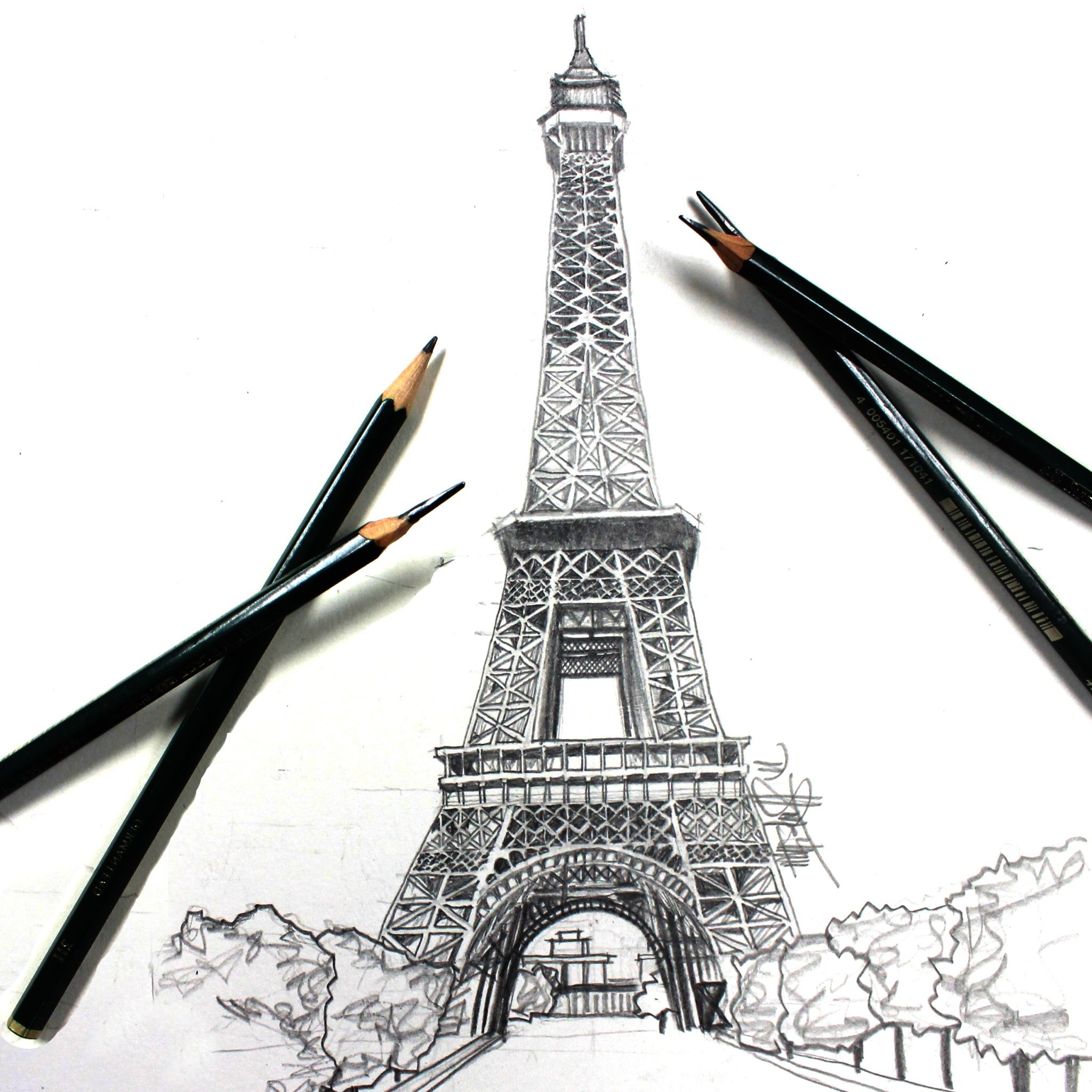 Eiffel Tower Paris Drawing Pics Drawing Skill