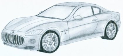 Maserati Drawing Art - Drawing Skill
