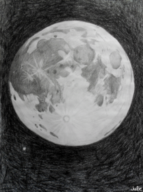 Moon Drawing Realistic - Drawing Skill