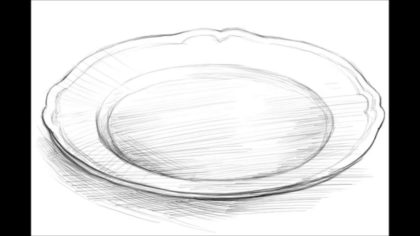 Plates Drawing Picture - Drawing Skill