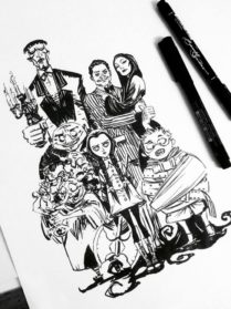 The Addams Family Drawing Image - Drawing Skill