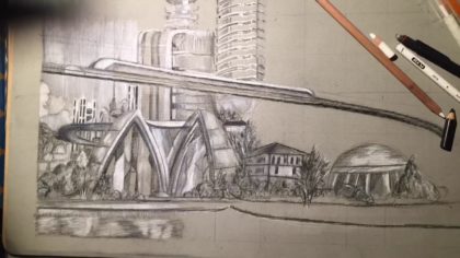 Future City Drawing Creative Art - Drawing Skill