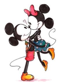 Mickey Mouse And Minnie Mouse Kissing Drawing Beautiful Art - Drawing Skill