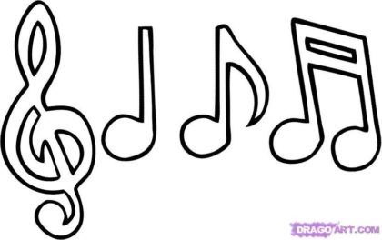 Music Outline Drawing - Drawing Skill