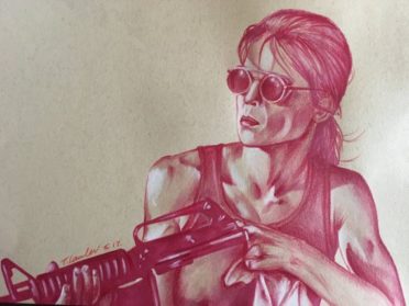 Sarah Connor Drawing Sketch - Drawing Skill