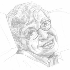 Stephen Hawking Drawing Beautiful Image - Drawing Skill