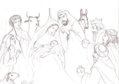 The Nativity Art Drawing - Drawing Skill