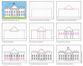 White House Drawing Sketch - Drawing Skill