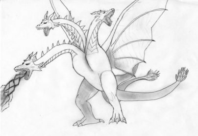 King Ghidorah Drawing Beautiful Art - Drawing Skill