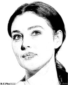 Monica Bellucci Art Drawing - Drawing Skill